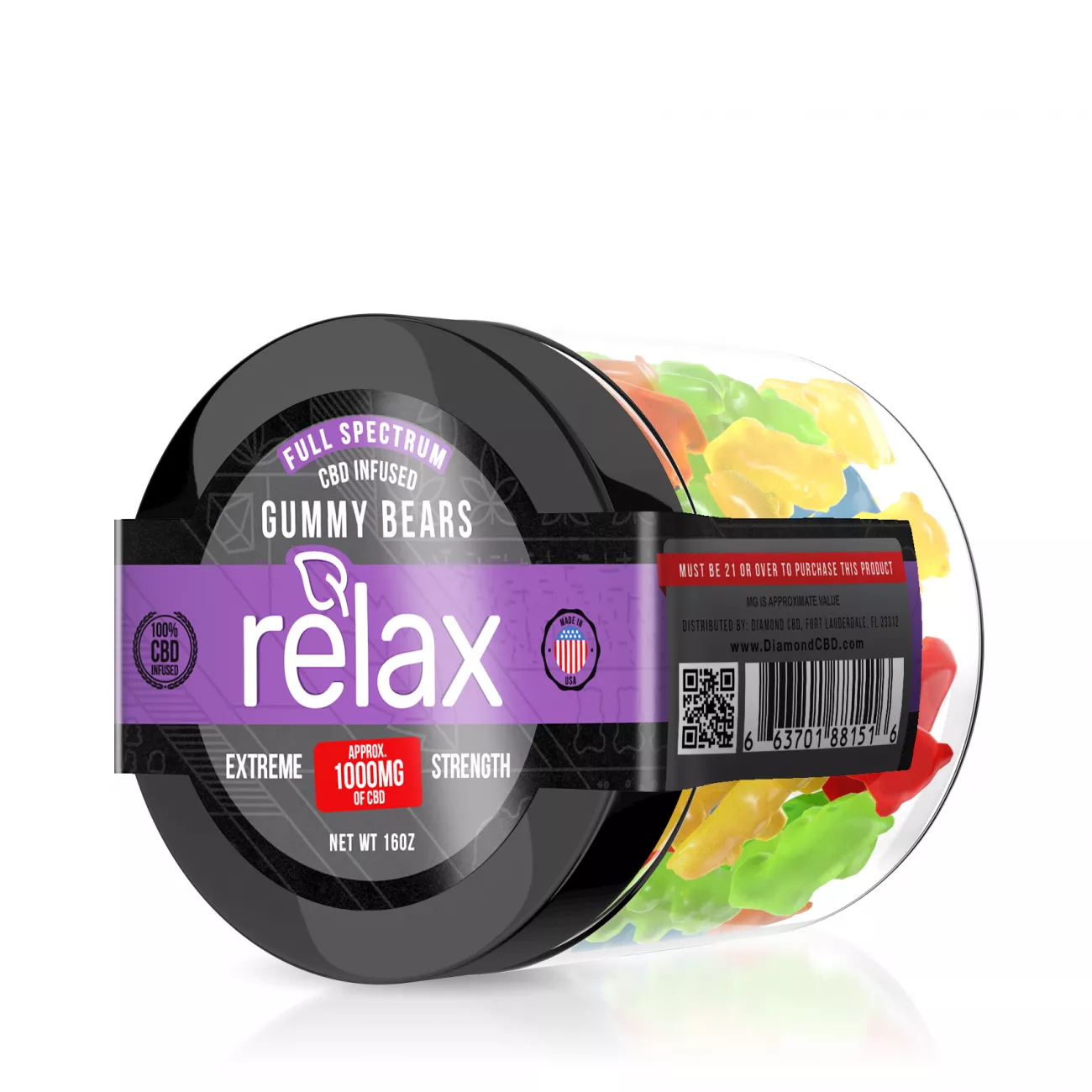 Relax Gummies - CBD Full Spectrum Gummy Bears - 1000mg | CBD Edibles Relax Gummies - CBD Full Spectrum Gummy Bears - 1000mg | CBD Edibles