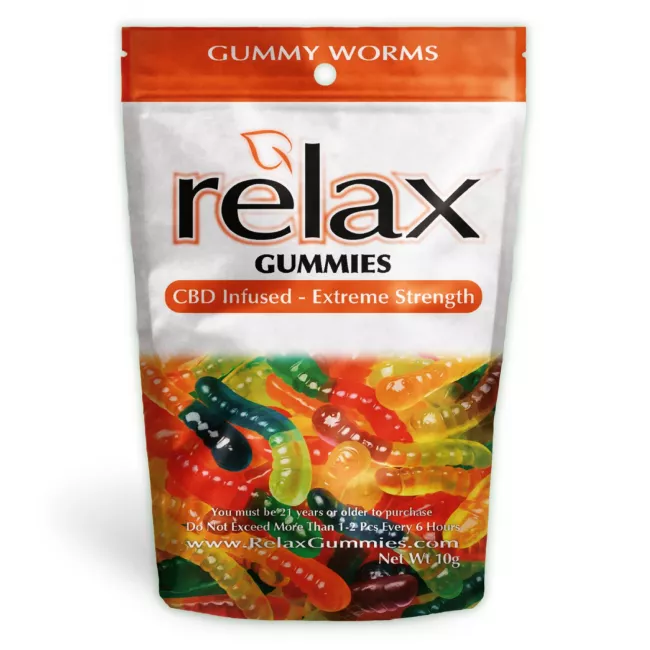 Relax Gummies - CBD Infused Gummy Worms [Edible Candy] | CBD Edibles